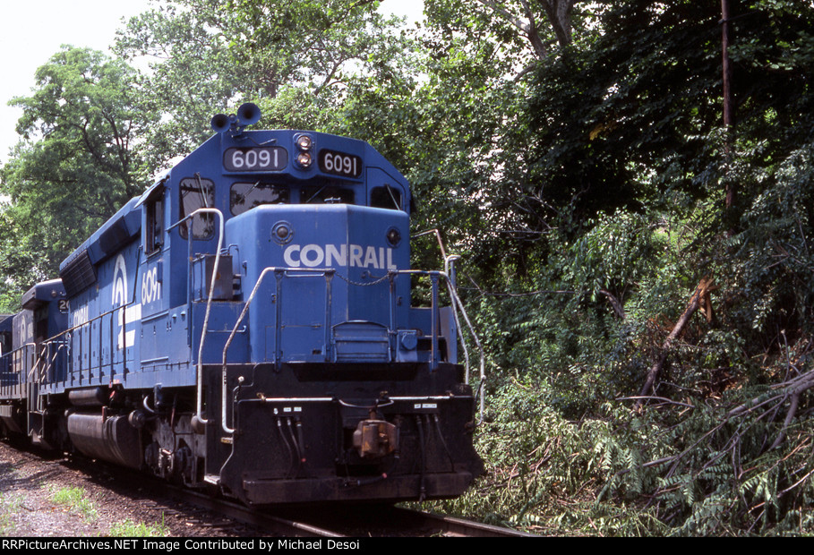 CR SD-45 (ex EL) leads a freight off the Belmont connector